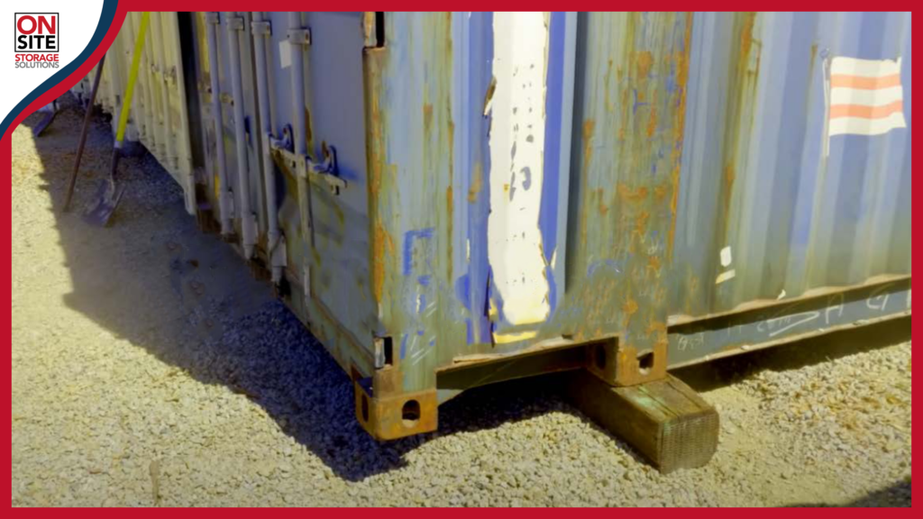 Shipping Container Foundation | Rail Road Ties For Support